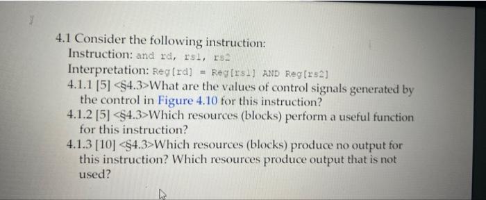 Solved 4.1 Consider the following instruction: Instruction: | Chegg.com