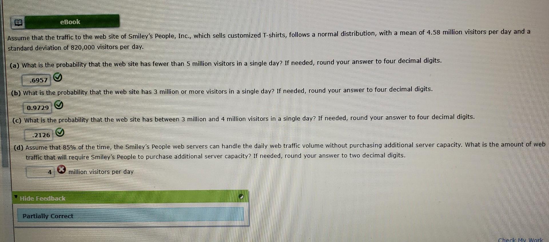 Solved Assume that the traffic to the web site of Smiley's | Chegg.com