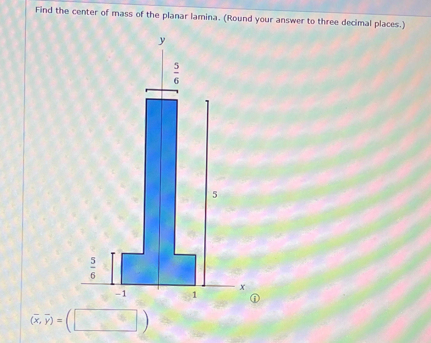 Solved Find the center of mass of the planar lamina. (Round | Chegg.com