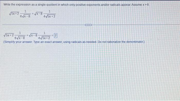 Solved Write the expression as a single quotient in which | Chegg.com
