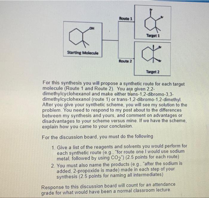 Solved Route 1 OH ♡ Target 1 Starting Molecule Route 2 | Chegg.com
