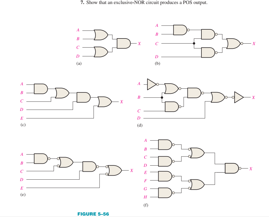 Solved 7. ﻿Show that an exclusive-NOR circuit produces a POS | Chegg.com