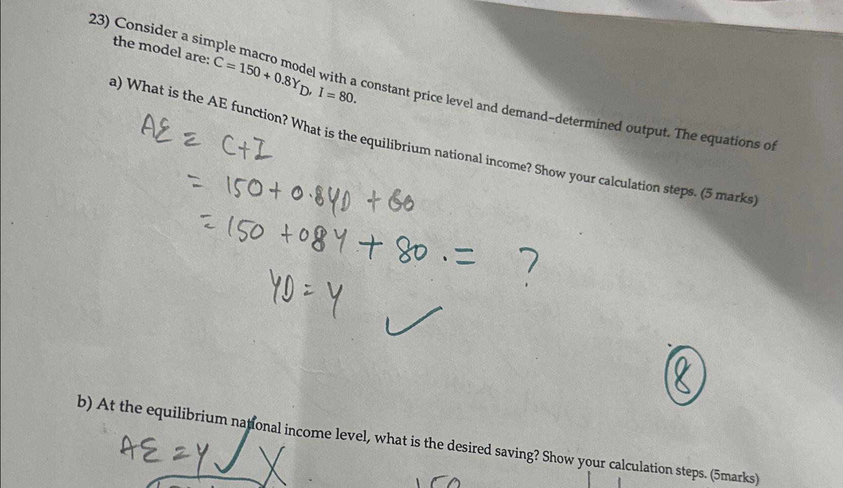 Solved Consider a simple macro model with a constant price | Chegg.com