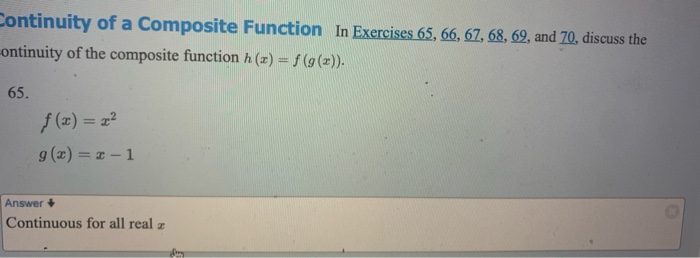 Solved Continuity of a Composite Function In Exercises 65, | Chegg.com