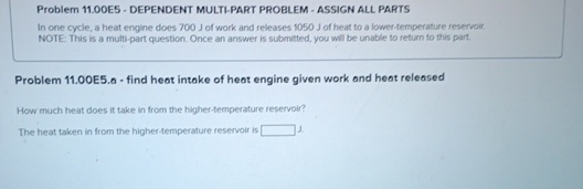 Solved Problem 11.OOE5 - ﻿DEPENDENT MULTI-PART PROBLEM - | Chegg.com