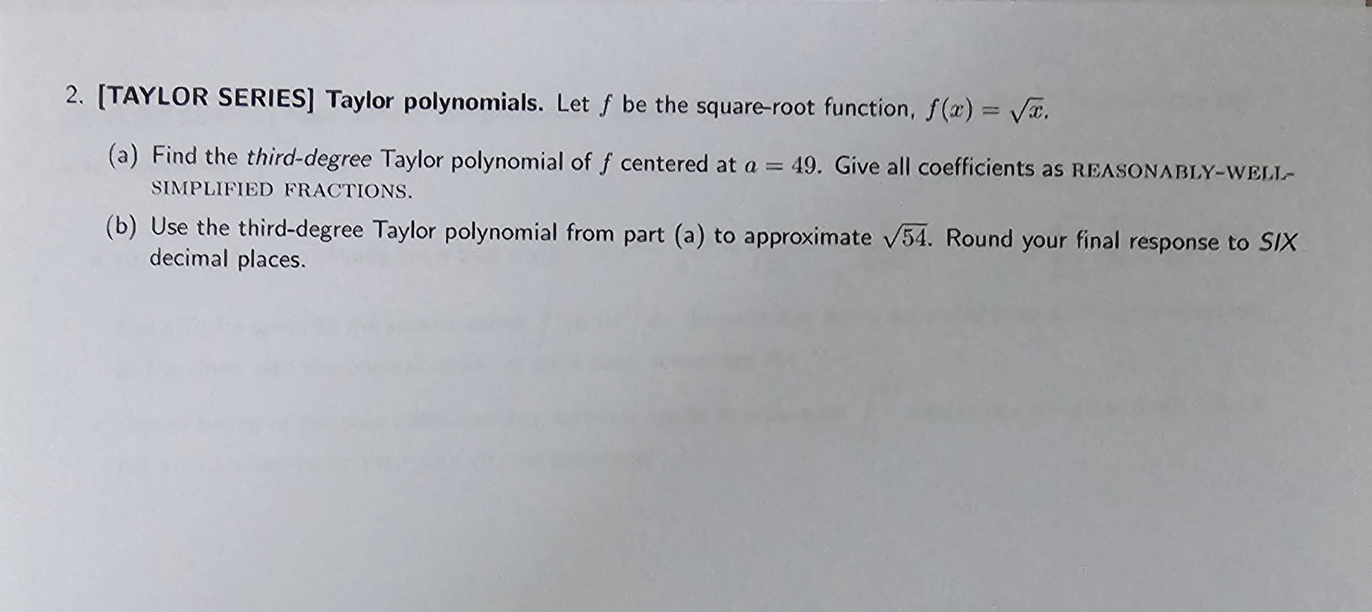 Solved [TAYLOR SERIES] ﻿Taylor polynomials. Let f ﻿be the | Chegg.com