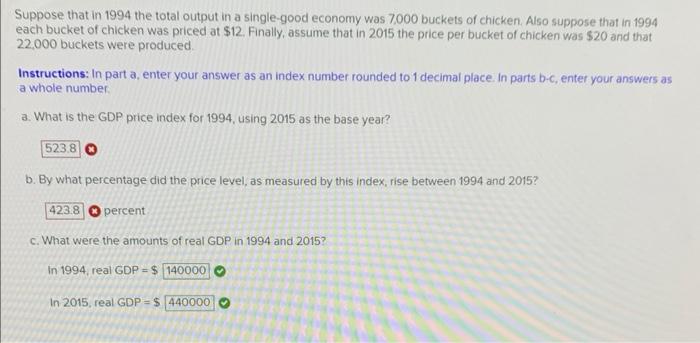 Solved Suppose that in 1994 the total output in a | Chegg.com