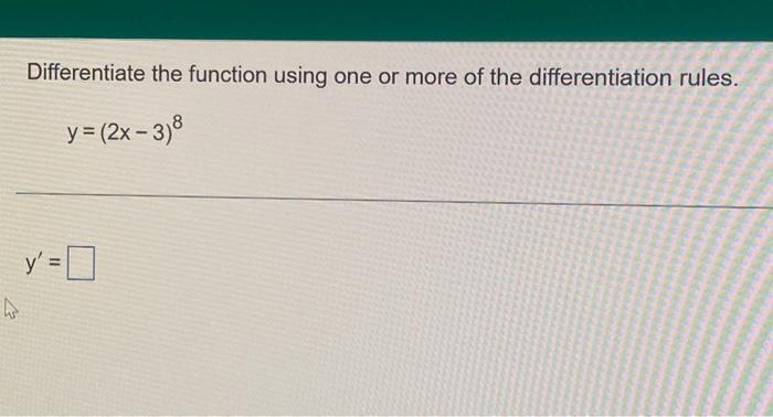 Solved Differentiate the function using one or more of the | Chegg.com