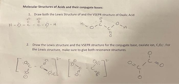 Solved Molecular Structures of Acids and their conjugate | Chegg.com