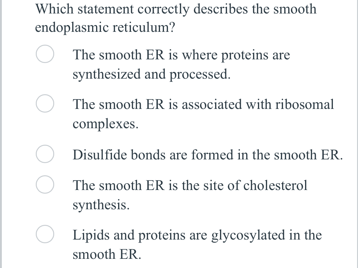 Solved Which statement correctly describes the smooth | Chegg.com
