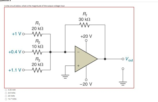 Solved When a given op-amp has a common-mode input of 10 V, | Chegg.com