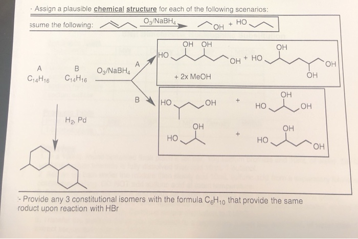 Solved - Assign a plausible chemical structure for each of | Chegg.com