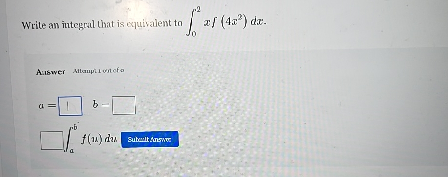 Solved Write an integral that is equivalent to | Chegg.com