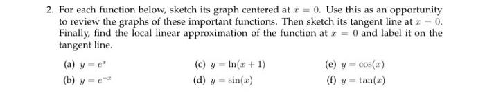 Solved 2. For each function below, sketch its graph centered | Chegg.com