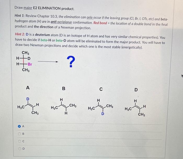 Solved Draw the appropriate Newman projection which leads to | Chegg.com