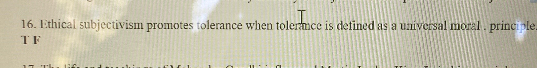Solved Ethical subjectivism promotes tolerance when | Chegg.com Solved Ethical subjectivism promotes tolerance when | Chegg.com