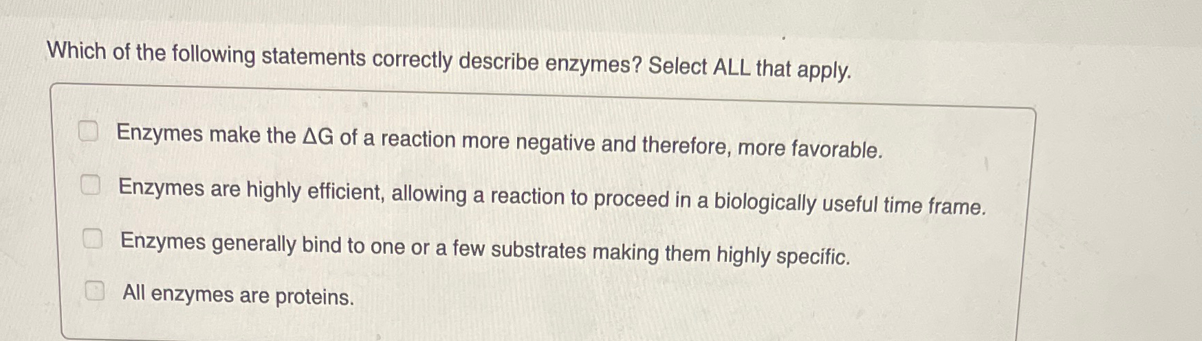 Solved Which of the following statements correctly describe | Chegg.com
