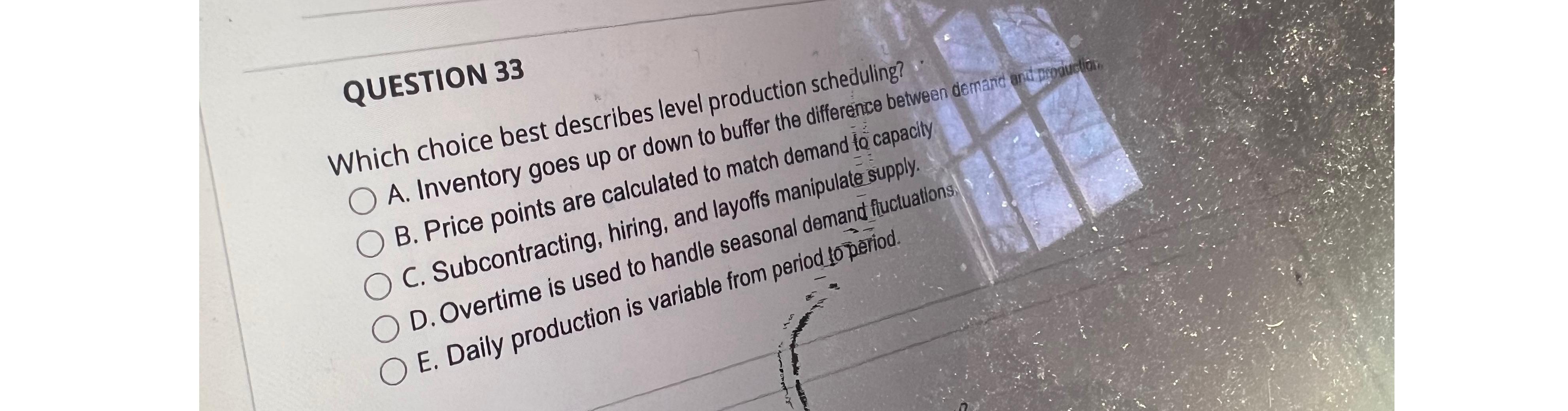Solved QUESTION 33Which choice best describes level | Chegg.com