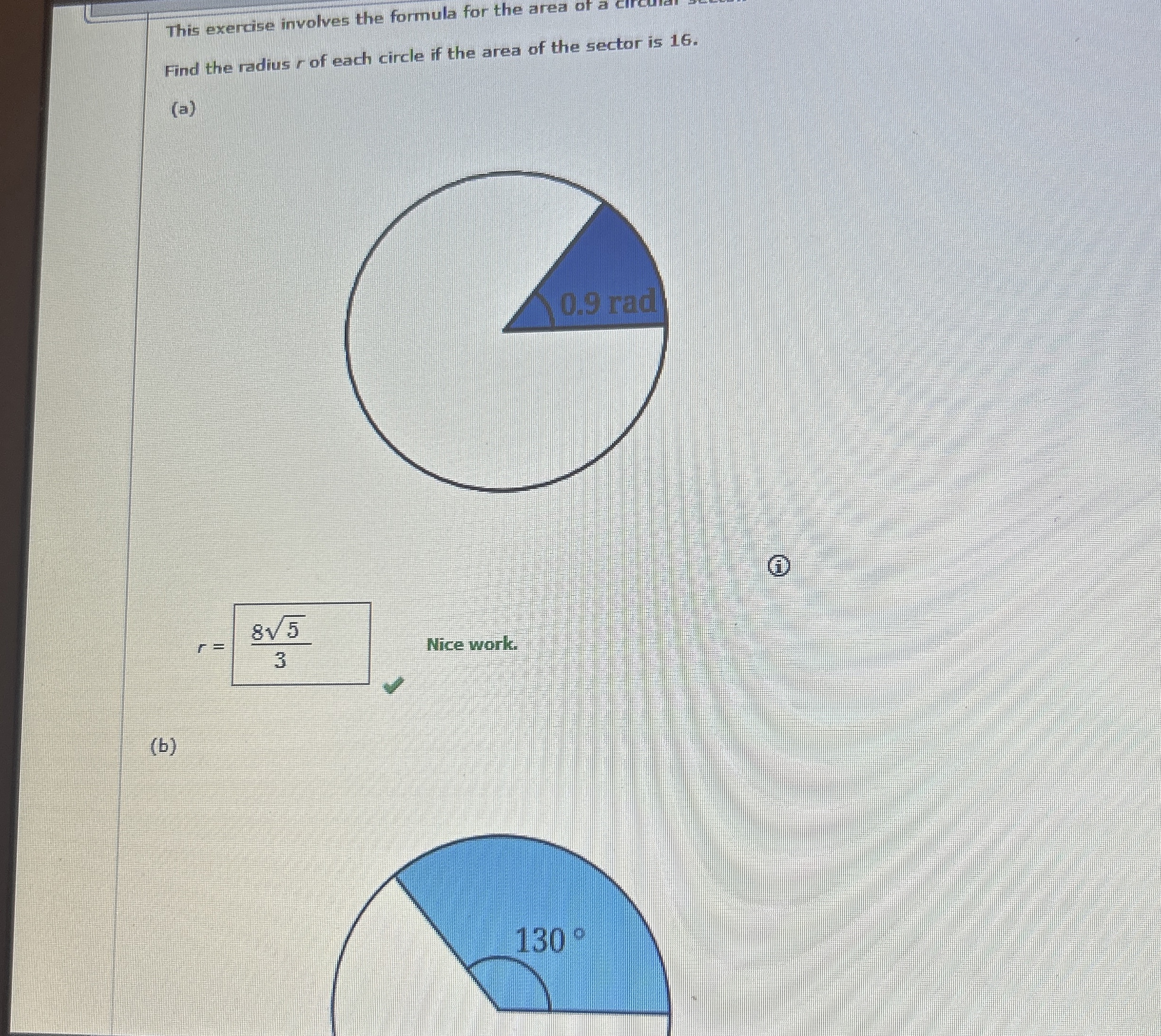 Solved This exercise involves the formula for the area of a | Chegg.com