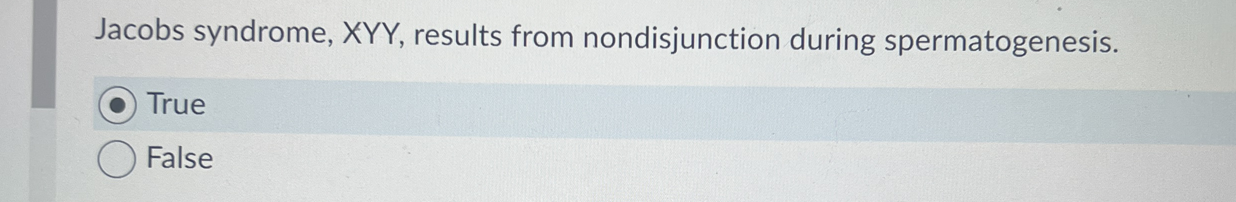 Solved Jacobs syndrome, XYY, ﻿results from nondisjunction | Chegg.com
