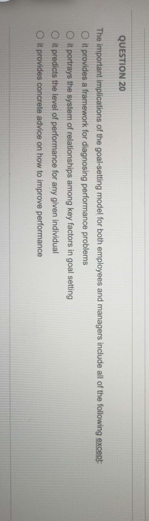 Solved QUESTION 20The important implications of the | Chegg.com