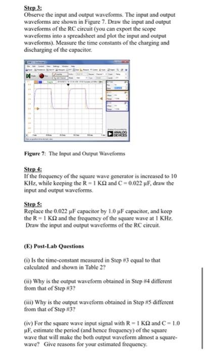 Solved Figure 5: RC Circuit for Experiment Step #1: Build | Chegg.com