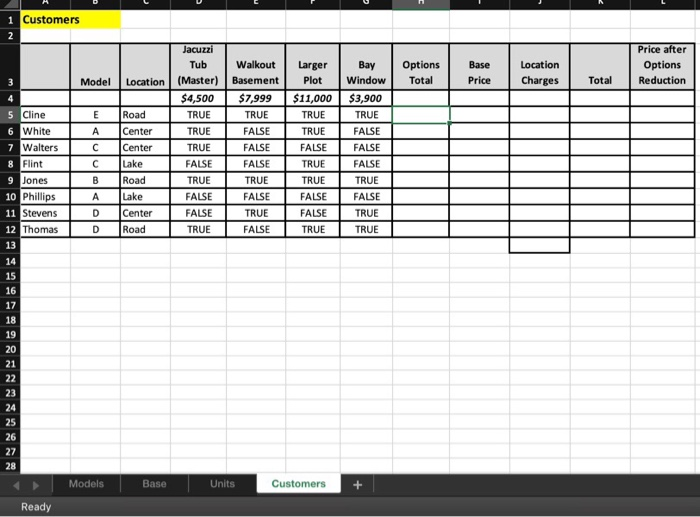Solved 3. Write an Excel formula in cell Customers!H5 to be | Chegg.com
