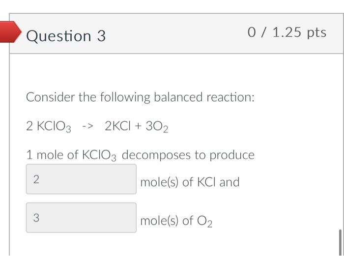 Solved Consider The Following Balanced Reaction