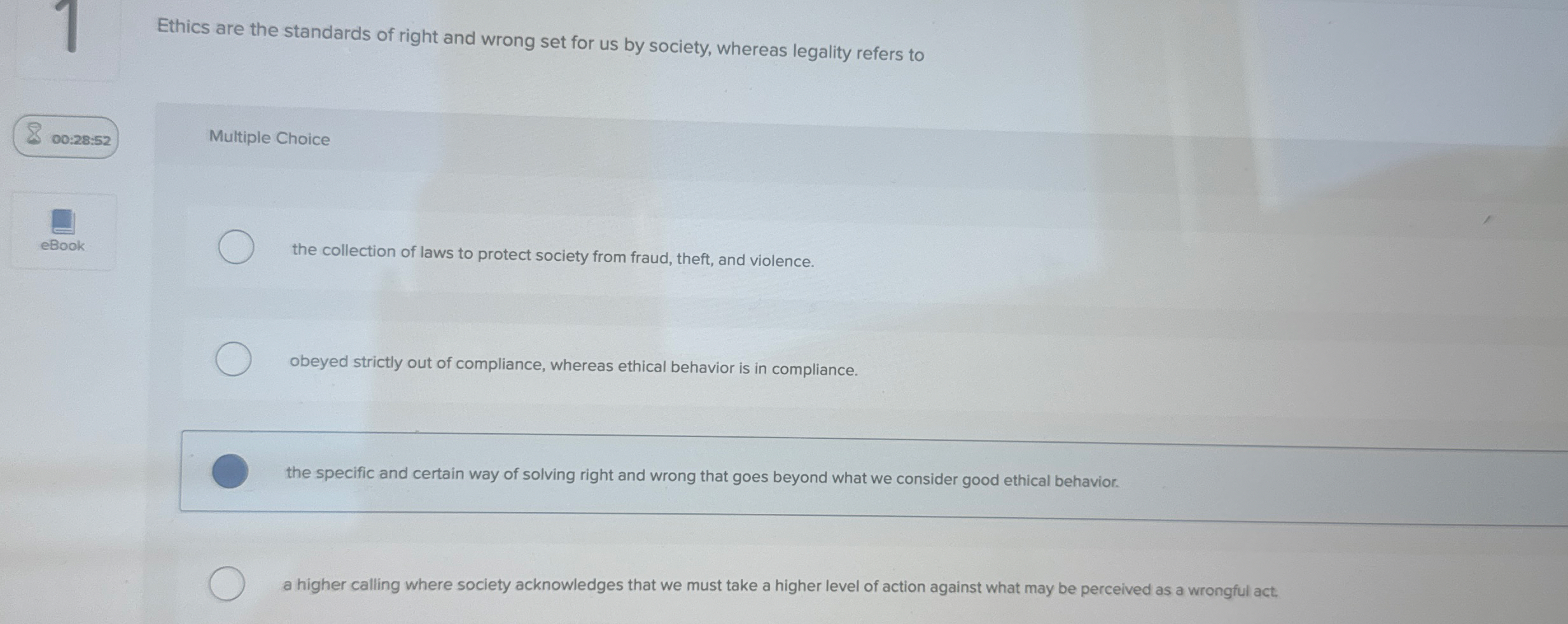 Solved Ethics are the standards of right and wrong set for | Chegg.com