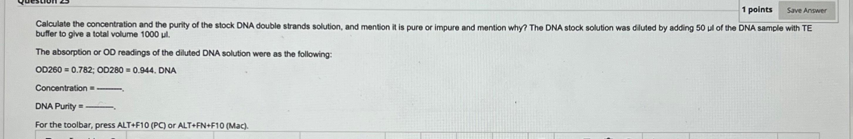 Solved 1 ﻿points buffer to give a total volume 1000ul.The | Chegg.com