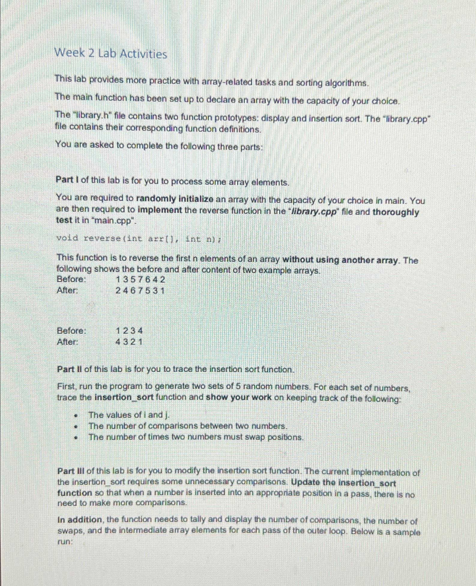 Solved Week 2 ﻿Lab ActivitiesThis lab provides more practice | Chegg.com