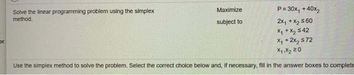 Solved Solve the linear programming problem using the | Chegg.com