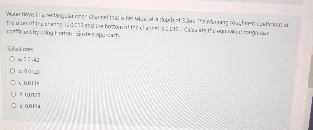 Solved Water flows in a rectangular open channel that is 6m | Chegg.com