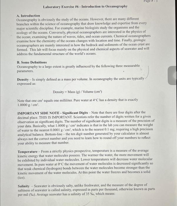 Laboratory Exercise \#6 - Introduction to | Chegg.com