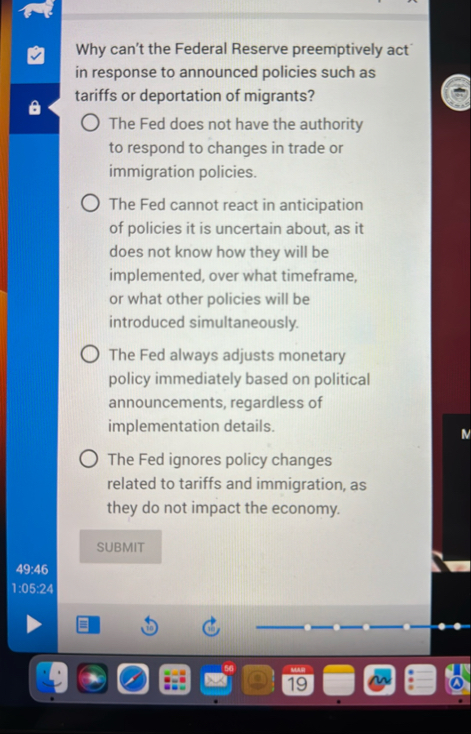Solved Why can't the Federal Reserve preemptively act in | Chegg.com