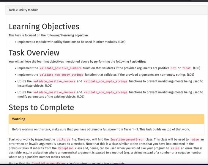Solved Learning objectives This task is focused on the | Chegg.com