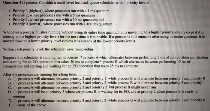 Solved Question 4 (1 points): Consider a multi-level | Chegg.com