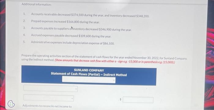 Solved The income statement of Sunland Company is presented | Chegg.com