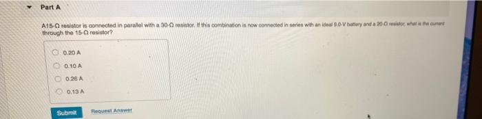 Solved Part A A150 renator in connected in parallel with a | Chegg.com
