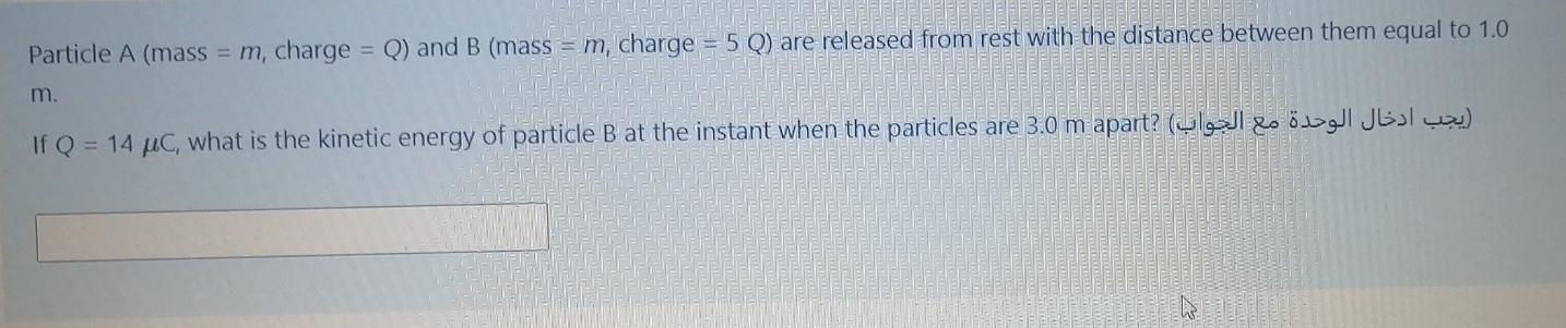 Solved Particle A (mass = m, charge = Q) and B (mass = m, | Chegg.com