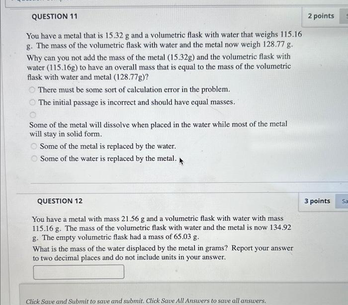 Solved You will be measuring the mass of water when | Chegg.com