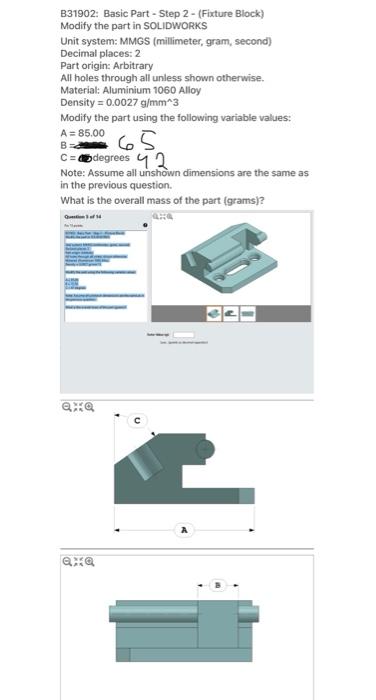 Solved B31902: Basic Part - Step 2 - (Fixture Block) Modify | Chegg.com