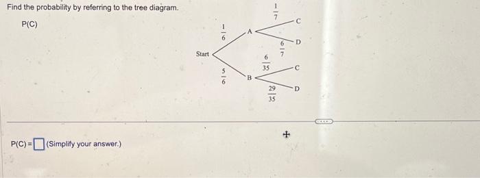 Solved Find the probability by referring to the tree | Chegg.com
