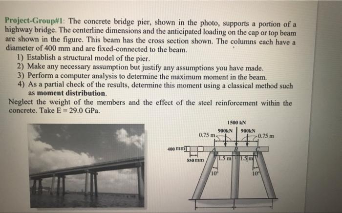 Solved Project-Group\#1: The concrete bridge pier, shown in | Chegg.com