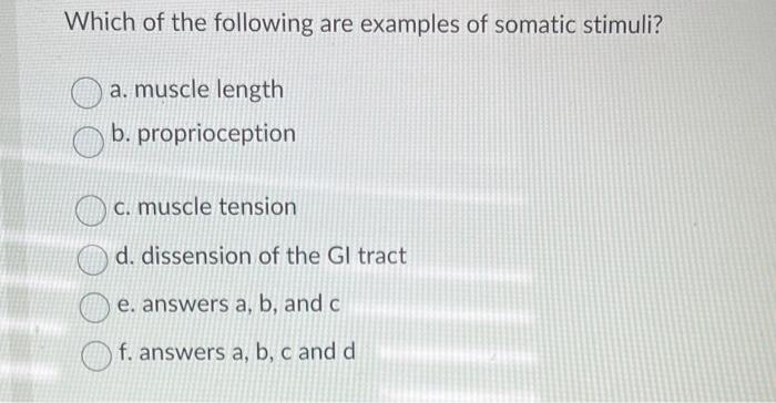 Solved Which of the following are examples of somatic | Chegg.com