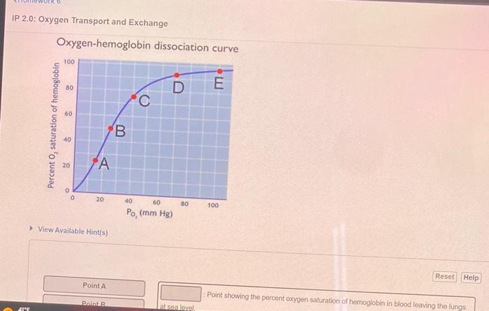 Solved Oxygen-hemoglobin dissociation curve View Avaliable | Chegg.com