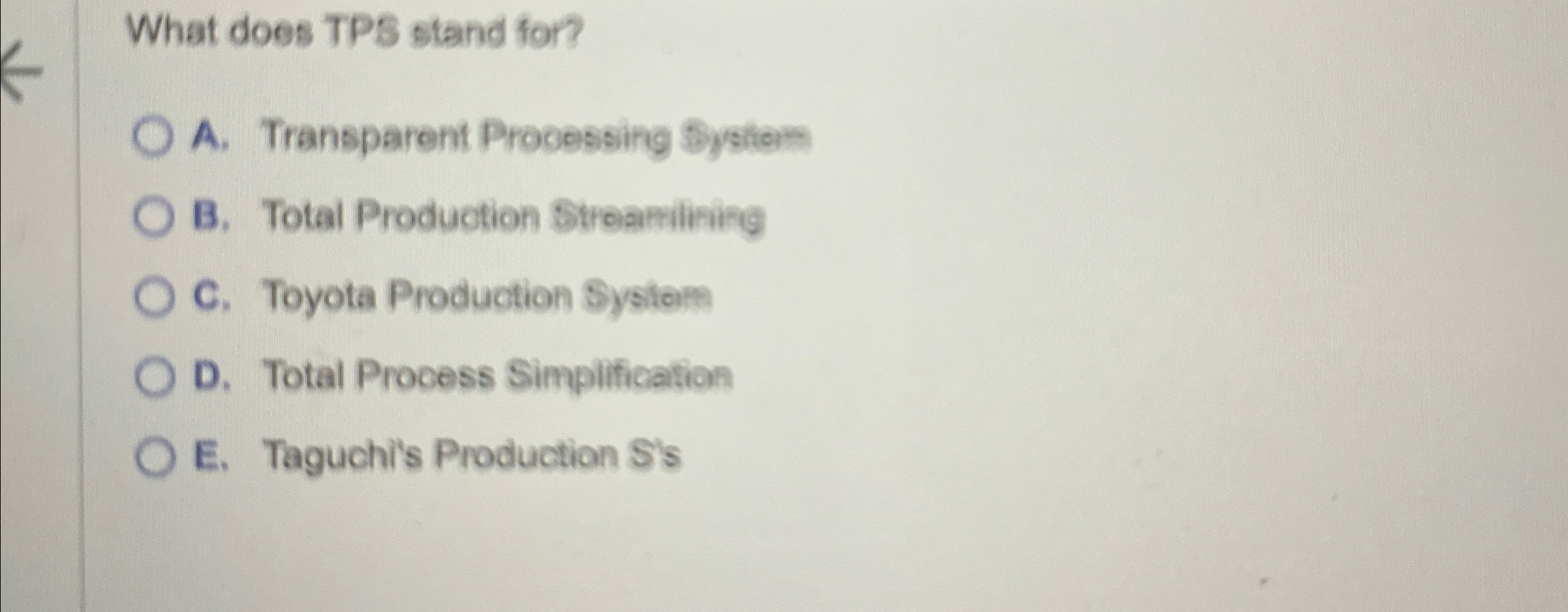 Solved What does TPS stand for?A. ﻿Transparent Processing | Chegg.com