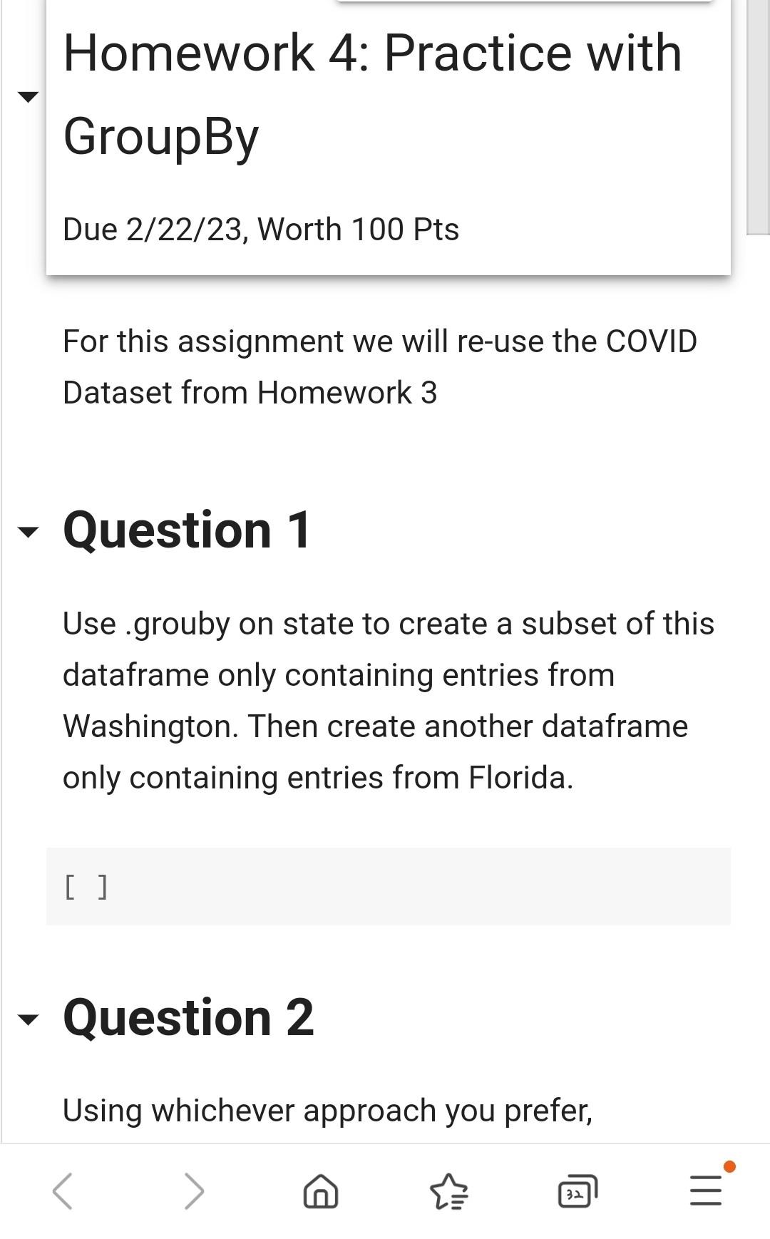Solved Homework 4: Practice with GroupBy Due 2/22/23, Worth | Chegg.com