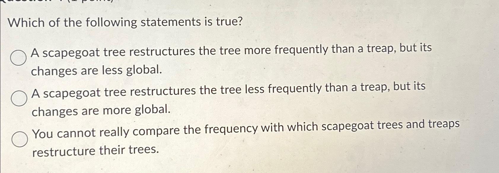 Solved Which is true? | Chegg.com