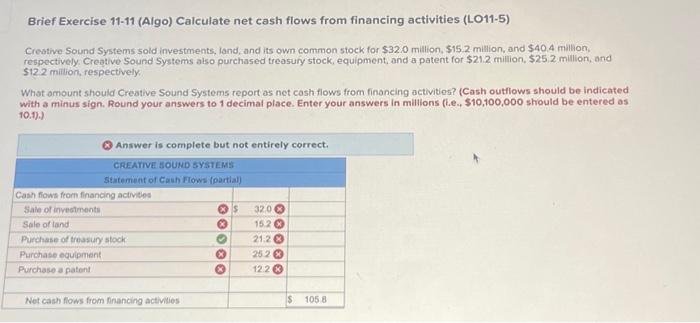 Solved Brief Exercise 11-11 (Algo) Calculate net cash flows | Chegg.com Solved Brief Exercise 11-11 (Algo) Calculate net cash flows | Chegg.com